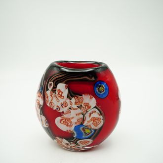 Cristalica Vase Murano-Stil Mina H&ouml;he ca. 14,5cm Handarbeit