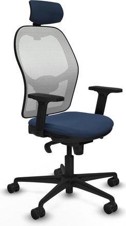 Piqueras y Crespo B&uuml;rostuhl aus Netzstoff mit 2D-Armlehnen, h&ouml;henverstellbarer Lendenwirbelst&uuml;tze und Kopfteil, h&ouml;henverstellbar und neigbar. Ausgestattet mit 5 Positio