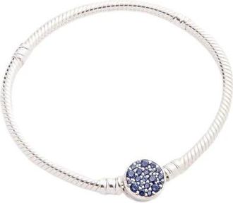 Pandora Funkelnder Scheibenverschluss Schlangenarmband - - Accessories - Damen - Blau - ONE SIZE