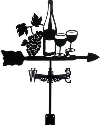 Generic Wetterfahne Aus Schwarzem Metall, Windrichtungsanzeiger f&uuml;R Schuppen, Garten, Terrasse, Dekoration, Windrichtungsanzeiger f&uuml;R Den Au&szlig;Enbereich(A15)