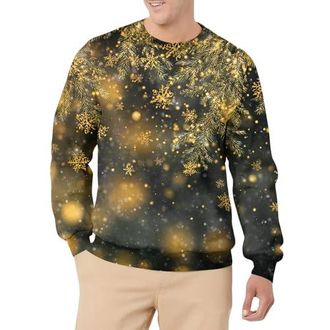 Generic Sweat-shirt de Noël moche pour homme - Imprimé 3D - Manches longues - Col rond - Imprimé amusant - Sans capuche - Coupe ample - Pour fête de vacances 