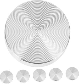 Angoily 6 Stück Aluminium Kreisadapter Ø Gewindescheibe aus Aluminiumlegierung Runde Metallplatte rutschfeste Unterlage für Glas tischplatten und Teetische Ko