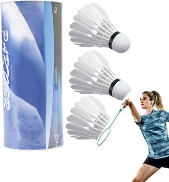 Generico Badmintonballfeder, Badmintonfederhalter, Schlagpraxis f&uuml;r Jugendliche, Wei&szlig;, hohe Geschwindigkeit, Strandschl&auml;gerspiele, professionelles Federrad f&uuml;r
