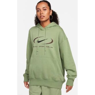 Nike Damen Kapuzensweat W NSW FLC OS PO HDY SWSH