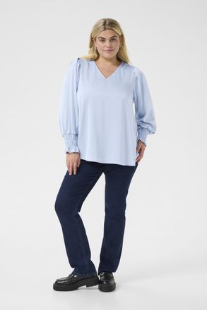 Kaffe Curve Langarm-Bluse A-shape Soft Chambray blue