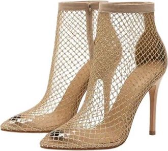 Generic YUJIEBB Sandales d&eacute;t&eacute; &agrave; talons hauts de luxe pour femme - Bottes courtes creuses - Diamant deau - Sandales de banquet tendance sexy 34-42, dor&eacute;, 35.5 