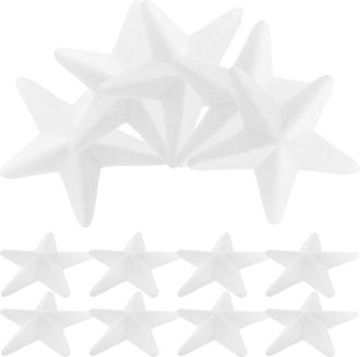 IFUNDOM 20 St&uuml;ck Sternf&ouml;rmige Bastelschaumstoff Ornamente 12cm Wei&szlig;e Weihnachtsdekorationen zum Aufh&auml;ngen f&uuml;r Weihnachten Hochzeiten und Partydeko