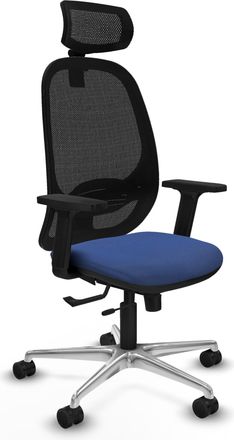 Piqueras y Crespo Cilanco B&uuml;rostuhl, verstellbar, mit 2D-Armlehnen und Kopfteil, h&ouml;henverstellbar und neigbar, ausgestattet mit Syncro/Traslack und Schneideschaum, Schw