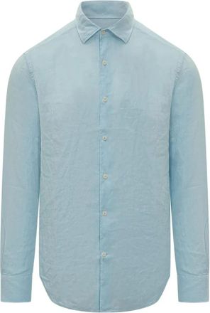 MC2 Saint Barth Homme, Chemises, Bleu, Taille: L Chemise Classique en Lin 31