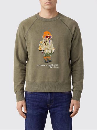 Polo Ralph Lauren Sweatshirt en coton m&eacute;lang&eacute; avec imprim&eacute; iconique Polo Bear