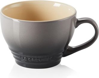 LE CREUSET Le Creuset Große Cappuccino Tasse aus Steinzeug, 400 ml, Flint, 70304404440002
