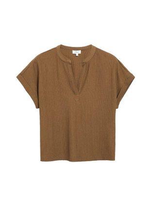 s.Oliver Kurzarmshirt T-Shirt T-Shirt aus Cr&ecirc;pejersey