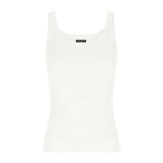 Dolce & Gabbana Femme, Tops, Blanc, Taille: 40 FR Canotta