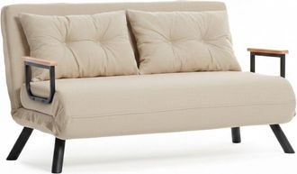 Dmora 2-Sitzer SchlafsofaCalvin, Verwandelbares Sofa, Lineare Stoffstruktur, Schlafsessel mit Stauraum, 133x78 h78 cm, Aschgrau - Dmora
