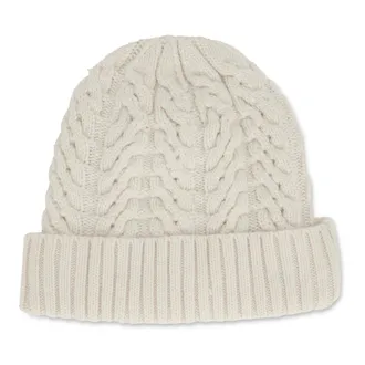 Moorer Maria Bonnet en Laine avec Revers - Femme - Accessoires - Blanc - Taille: ONE Size