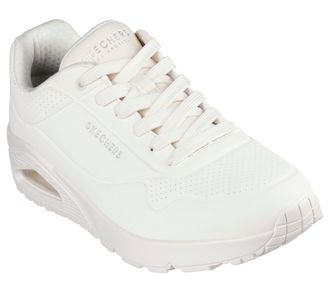 Skechers Herren Low-Top Sneaker UNO Stand ON AIR, Männer Sneakers,Turnschuhe,Laufschuhe,schnürschuhe,atmungsaktiv,Weiß WWHT,45 EU