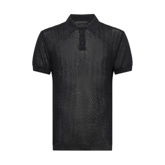 low brand Homme, Tops, Noir, Taille: M Polo Chevron en maille