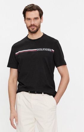 Tommy Hilfiger T-Shirt Monotype MW0MW33688 Schwarz Regular Fit
