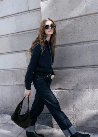 Mango Karierter Cardigan mit Reißverschluss grün - Damen - M - MANGO