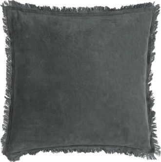 furn. Yard Jaye Samt-Baumwoll-Kissenbezug mit Fransen
