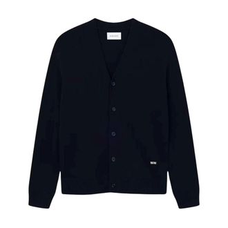 Wood Wood WWlogo Cardigan - - Knitwear - Herren - Blau - L