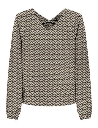 Only Damen Onlnova Life Elite L/S Mallory Top, Chipmunk/AOP:588 Breaker geo, Small