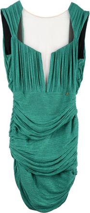 Elisabetta Franchi Femme, Robes, Vert, Taille: 38 FR Mini robe lam&eacute;e
