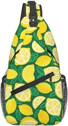 Generic Casual Sacoche Tactique Lart de larbre Le-Mon Sacs &agrave; Bandouli&egrave;re Durable Sac Poitrine pour Randonn&eacute;e Femme Camping