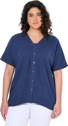 Ulla Popken Damen große Größen Übergrößen Plus Size Musselin Bluse mit Biesen