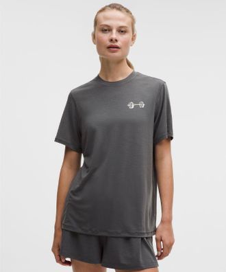 lululemon T-Shirt dentra&icirc;nement en jersey Graphic pour Femmes - Gris - Taille 10