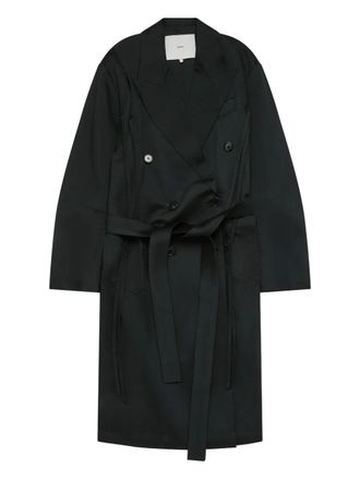SETCHU manteau crois&eacute; &agrave; taille ceintur&eacute;e - Noir