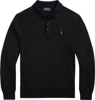 Polo Ralph Lauren Homme, Tops, Noir, Taille: 2XL Polo en laine m&eacute;rinos