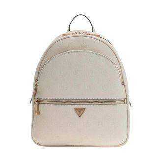 Guess Femme, Sacs, Beige, Taille: ONE Size Sac &agrave; dos avec fermeture &eacute;clair et poches multiples