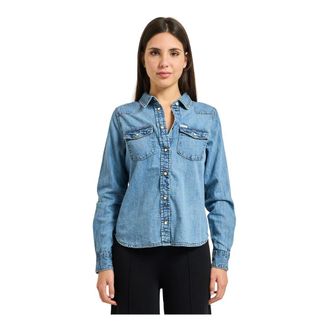 Guess Damen, Blusen & Hemden, Blau, MGr&ouml;&szlig;e