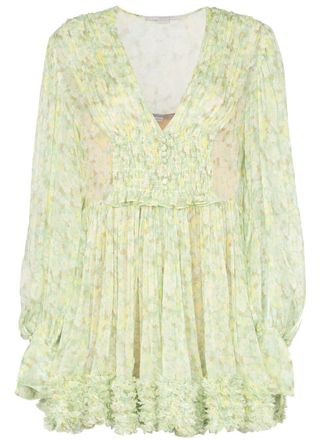 Stella McCartney Ger&uuml;schtes Minikleid - Gr&uuml;n