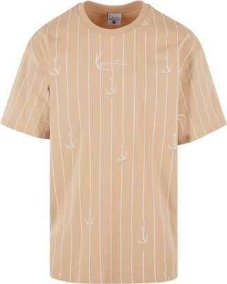 Karl Kani Herren KM242-004-1 Small Signature Logo Prinstripe Tee Sand/White, XS