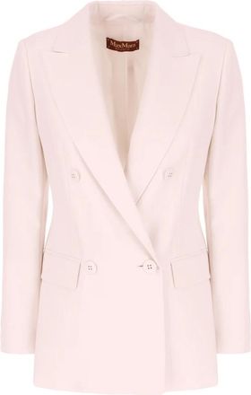 Max Mara Femme, Vestes, Rose, Taille: 42 FR Fitted Wool Crepe Blazer