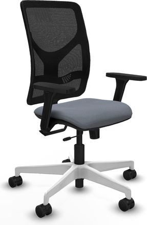 Piqueras y Crespo Arbeitsstuhl mit 3D-Armlehnen, h&ouml;henverstellbare Lendenwirbelst&uuml;tze, ausgestattet mit Syncro/Traslack und Schneideschaum, mit Rollen 65 mm, Nylon, Sch