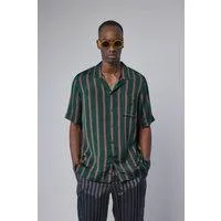 Dries Van Noten Fluid Striped Viscose Silk Shirt