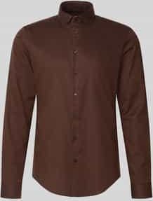 Jake*s Slim Fit Business Hemd aus Baumwolle mit Kentkragen