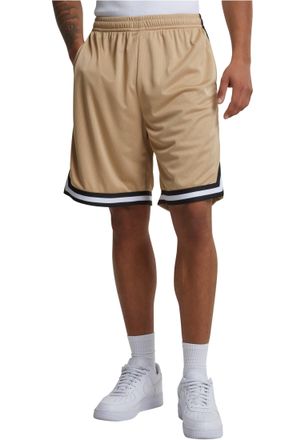 Urban Classics Herren Shorts Stripes Mesh Shorts, lässige Mesh Shorts für Männer, Straight Leg, erhältlich in verschiedenen Farbvarianten, Unionbeige/Black/White, XL