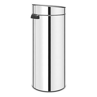 Brabantia 115325 Touch Bin New mit herausnehmbaren Kunststoffeinsatz, Brilliant Steel, 30 l