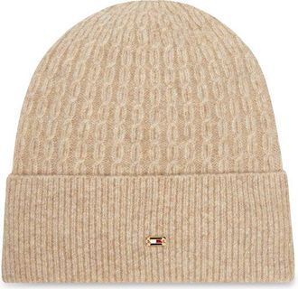 Tommy Hilfiger Mütze Th Cable Enamel Flag AW0AW17776 Braun