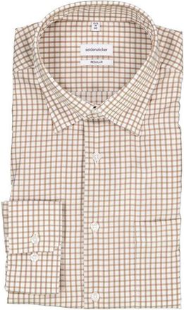 Seidensticker Seidensticker Herren Hemd braun Baumwolle