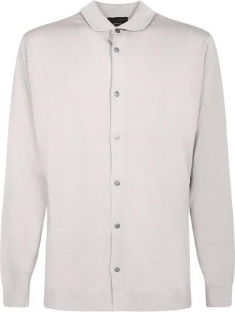 Dell'Oglio Homme, Chemises, Beige, Taille: XL Chemise Tricot&eacute;e