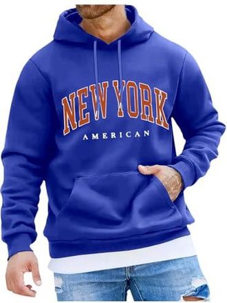 Generic Sweat a Capuche Homme Hooded Sweatshirt Sweatshirt &agrave; Capuche Homme, Pullover &agrave; Manches Longues avec Imprim&eacute; Ville, Casual et Textur&eacute;