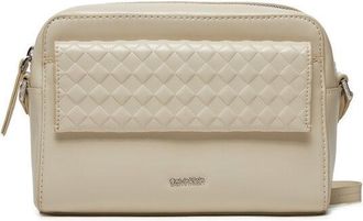 Calvin Klein Handtasche Calvin Mini Quilt Camera Bag K60K611884 Écru
