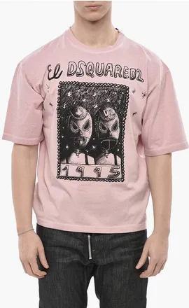 Dsquared2 Crewneck Loose-Fit T-Shirt with Graphic Print size Xxl