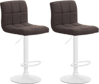 Clp 2er Set Barhocker Calma Stoff braun Metall matt weiss
