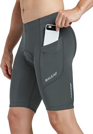 Baleaf Radlerhose Herren Fahrradhose Gepolstert Radfahrerhose mit Sitzpolster Radunterhose Atmungsaktive Schnelltrocknend Rennrad Hose Herren Grau XXXL